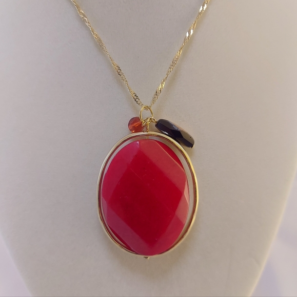 Initial Outfitters | Jewelry | Nwt Red Stone On Gold Tone Chain ...